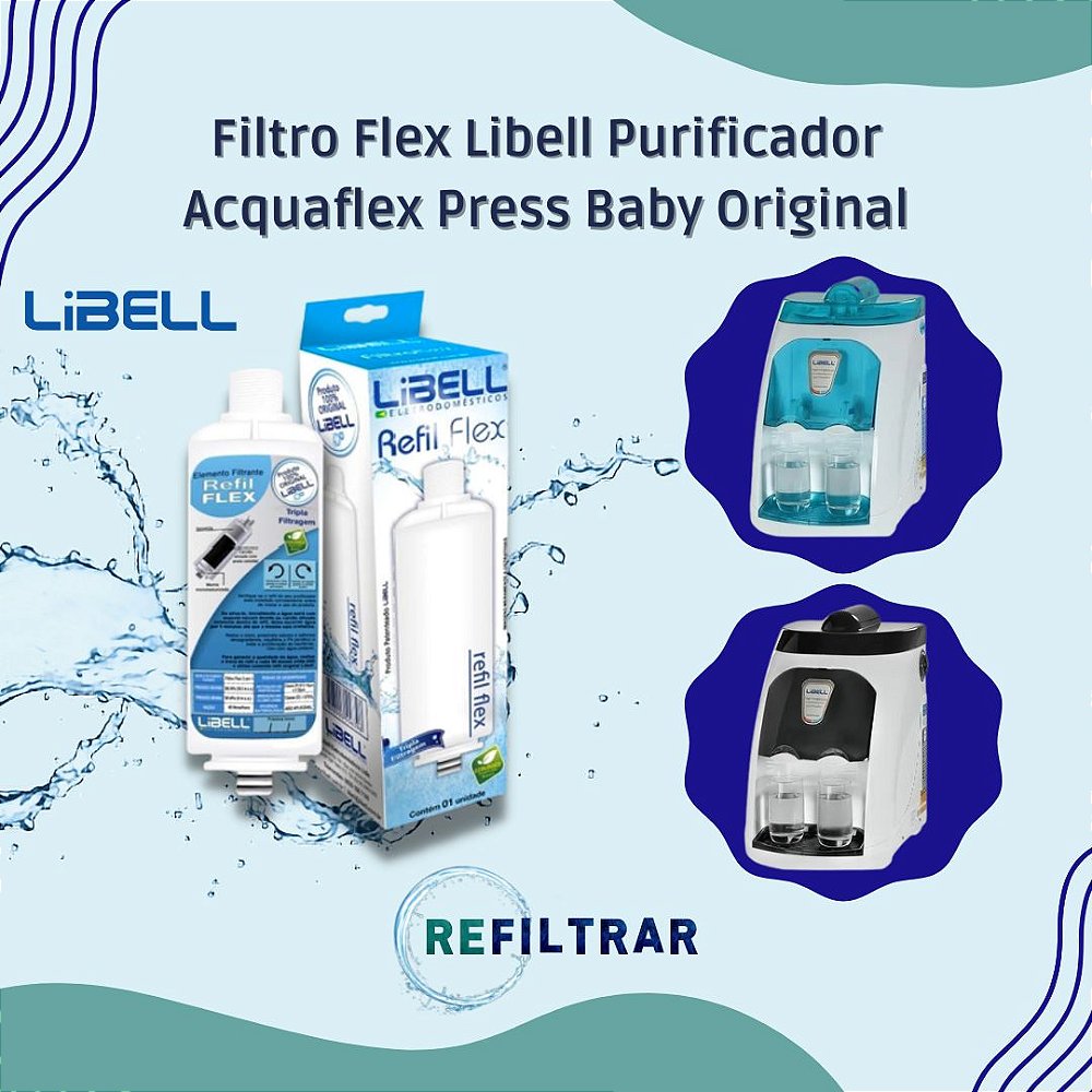 Filtro Flex Libell Purificador Acquaflex Press Baby Original - Refiltrar - A Melhor loja de ...