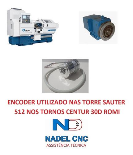 Encoder Torre Sauter 512 Romi - 8 POS - Centur 30 - NADEL CNC Automação