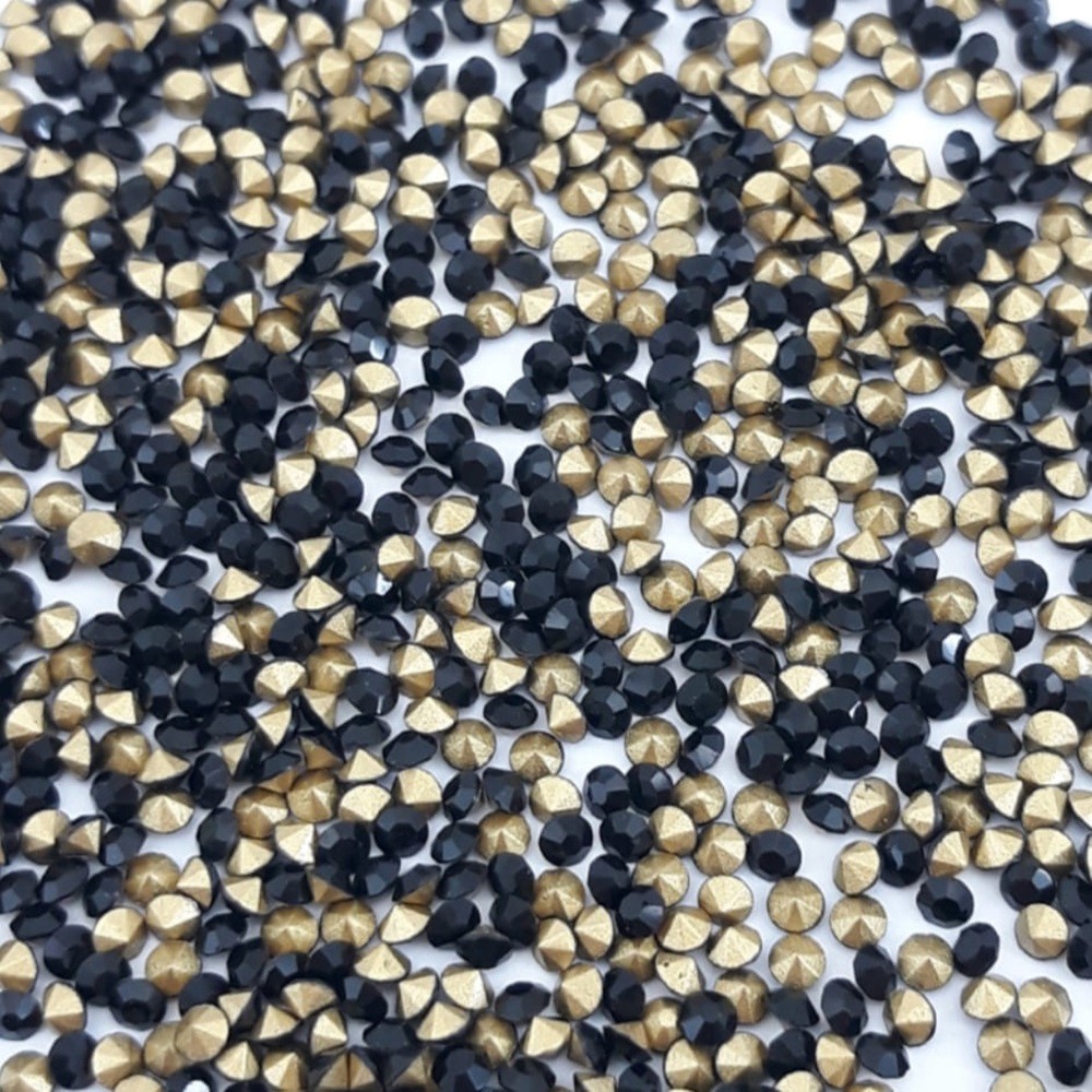 pedra de strass jet 2.10mm cônica pp14 ss6.5 - Braido Folheados