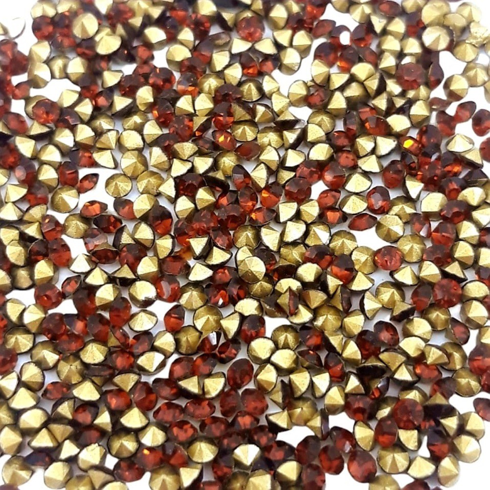 pedra de strass smoked topaz 2.10mm cônica pp14 ss6.5 - Braido Folheados