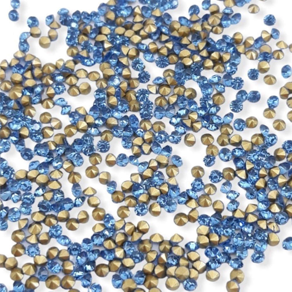 pedra de strass light sapphire 2.10mm cônica pp14 ss6.5 - Braido Folheados
