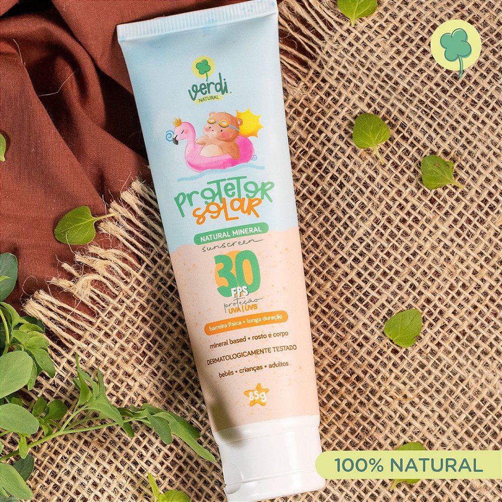 Verdi Natural Protetor Solar FPS 30 Físico e Mineral Rosto e Corpo ...