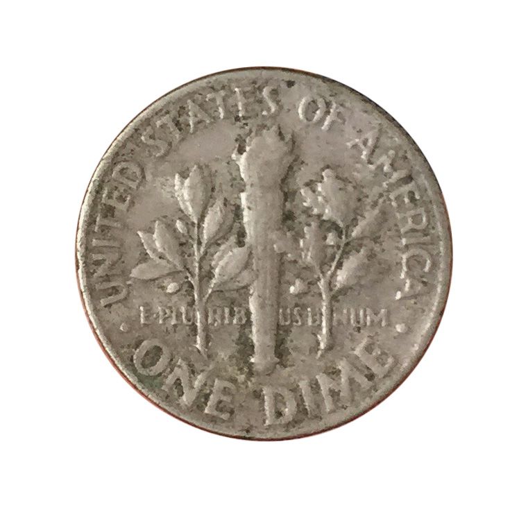 Numismática. Moeda de Vários Metais dos Estados Unidos One Dime 1965 ...