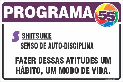 Placa de programa 5s shitsuke senso de auto-disciplina fazer dessas ...