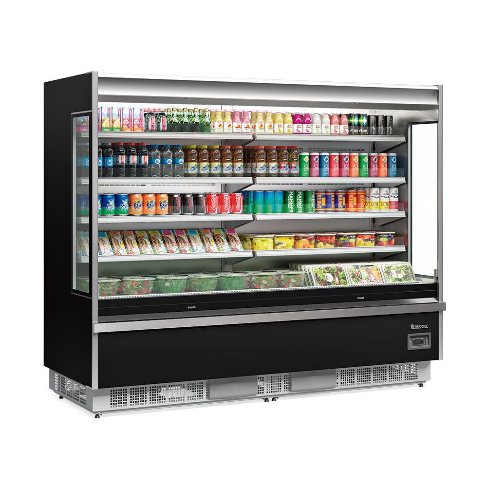 Expositor Vertical Aberto para Frutas e Verduras Preto - 2,40 metros ...