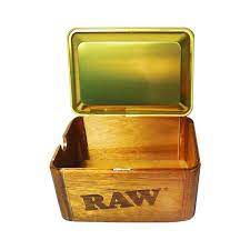 RAW Wooden Cache Box com Bandeja Mini - Orange House SC