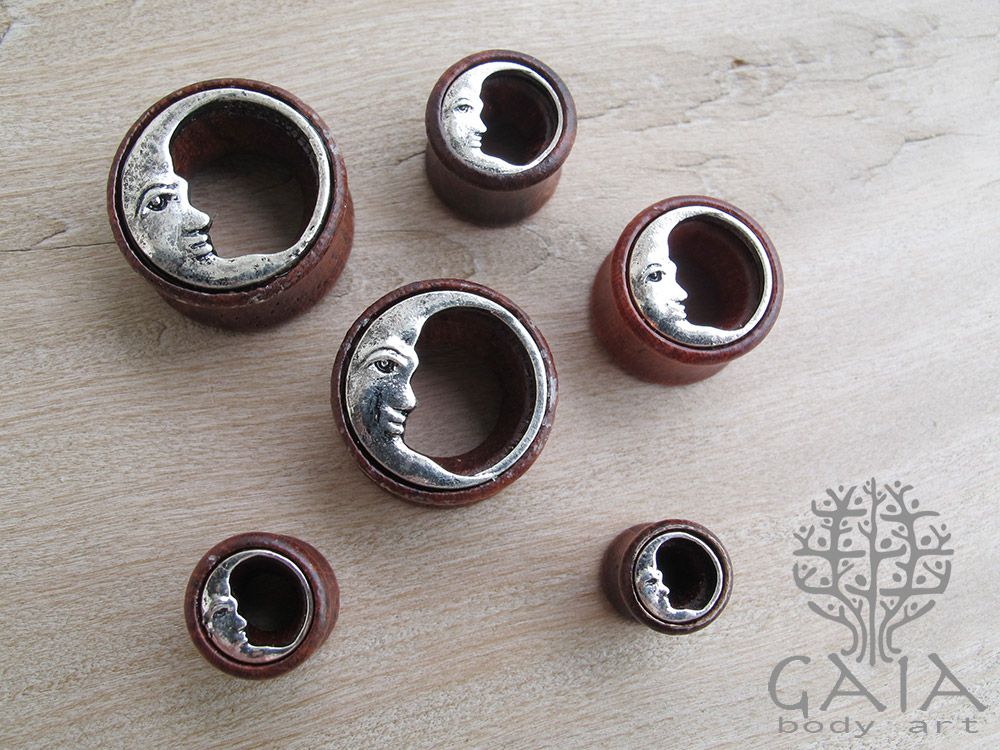 Alargador Madeira Lua Inca - Gaia Body Art Alargadores Piercings e ...