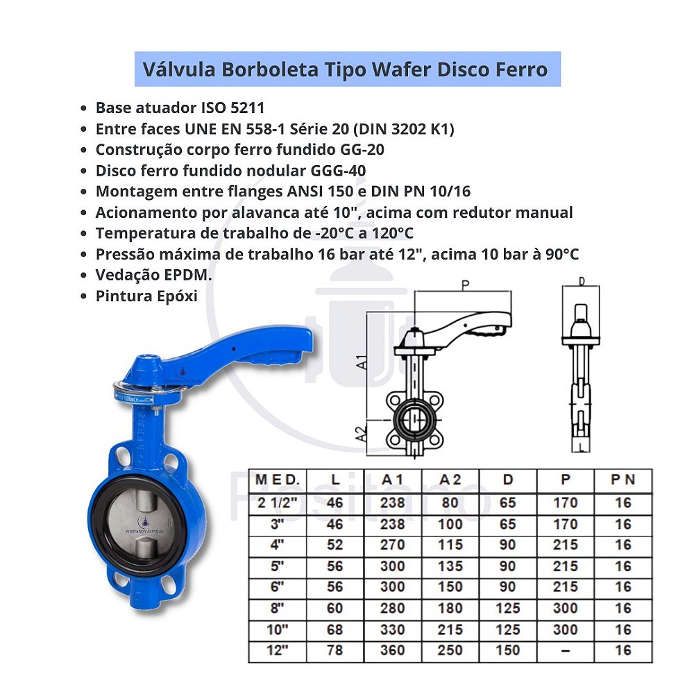 Válvula Borboleta Tipo Wafer 10" Disco Ferro Ref 2103 GENEBRE - Aços ...
