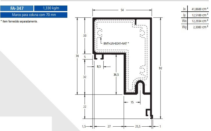 FA-347 7.98 KG POR BARRA 6,00 ML FACHADA ATLANTA ESQUADRIA DE ALUMINIO - ALLUWEB SHOPPING DO ...
