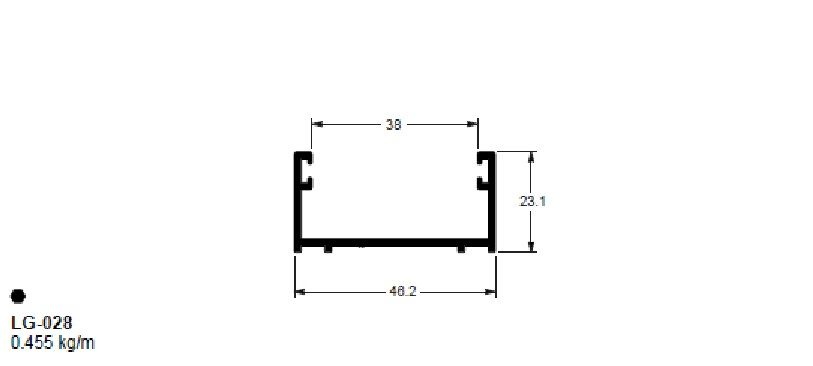 LG-028(32-028) 2,73 KG BARRA 6,00 ML LG - ALLUWEB SHOPPING DO ALUMINIO