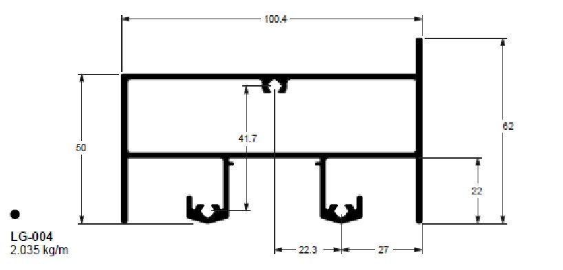 LG-004(32-004) 12,21 KG BARRA 6,00 ML LG - ALLUWEB SHOPPING DO ALUMINIO