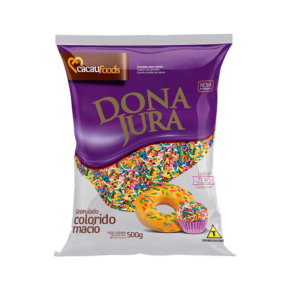 Confeitos Granulado Chocolate Macio Colorido 500g-Dona Jura - Tudo para ...