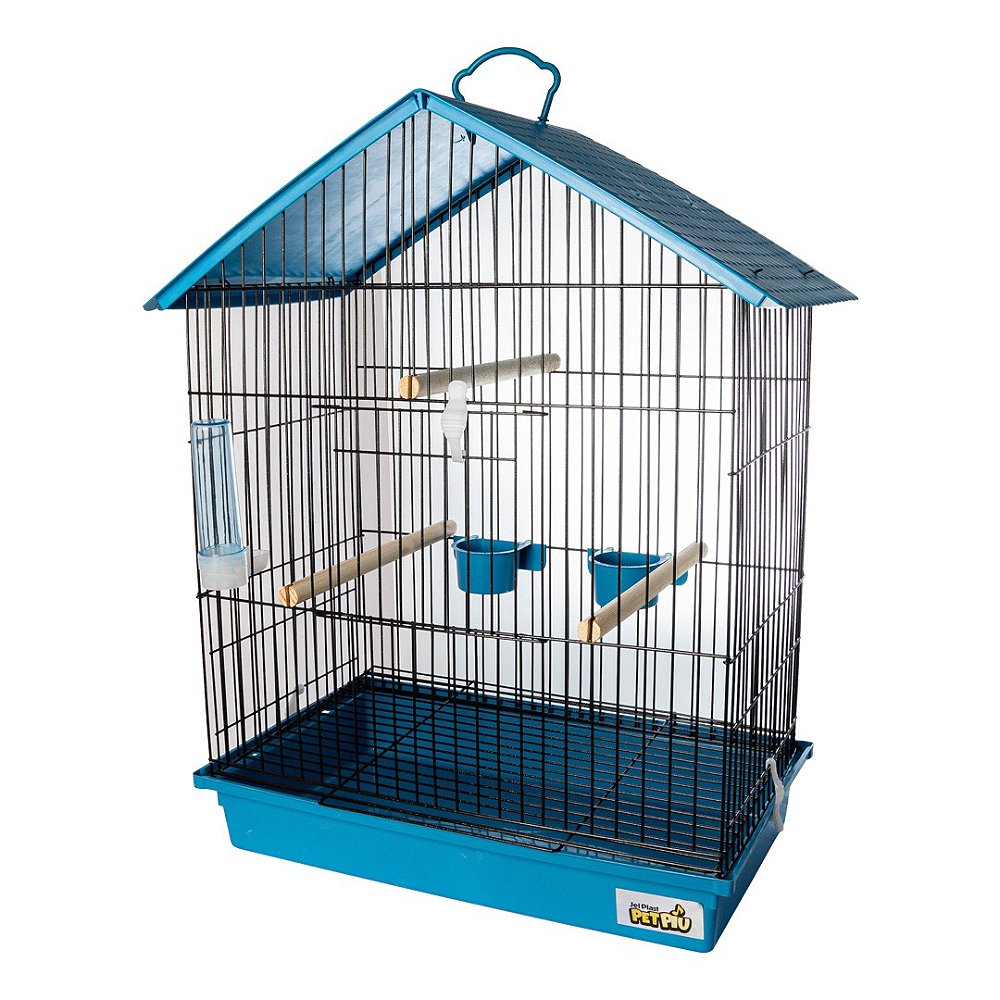 Gaiola Calopsita Pet Piu Teto Plástico - Black Azul - Jel Plast