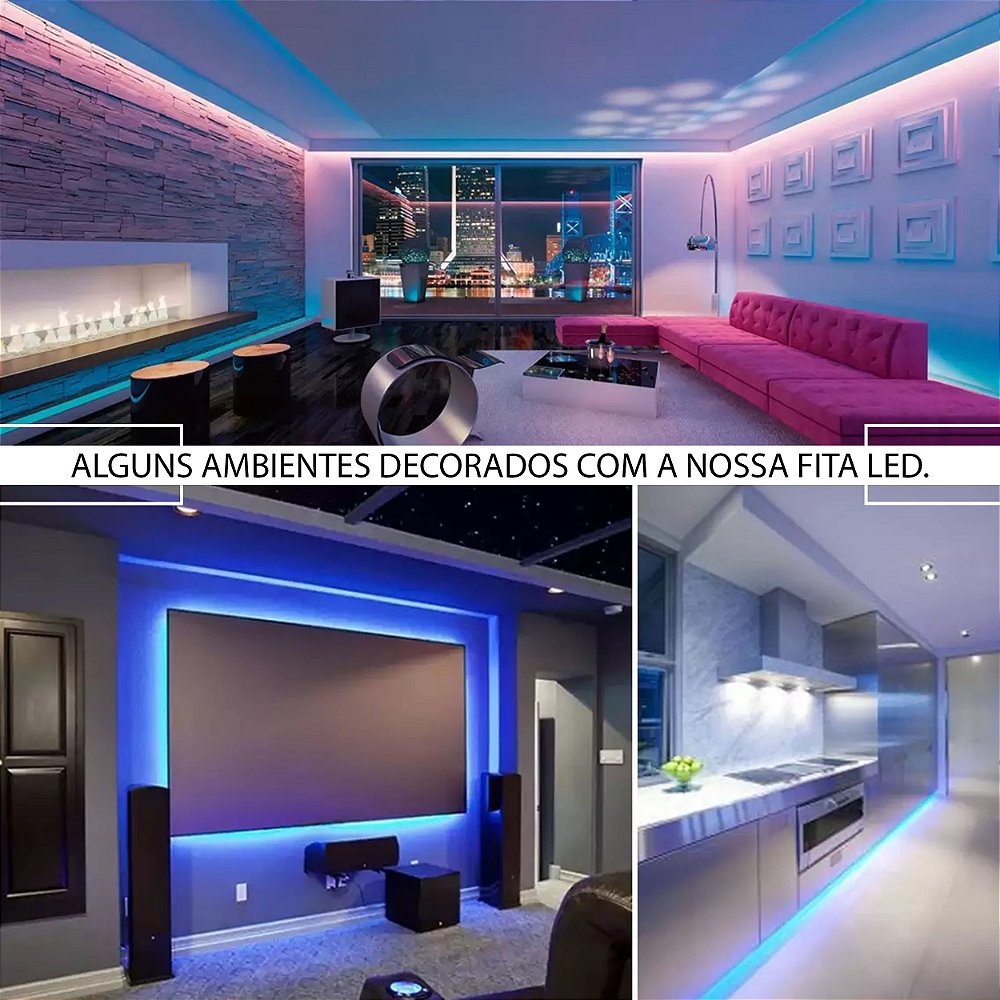 Fita LED RGB Colorida 5 Metros 5050 + Fonte 82539 Arco Iris Led - ARCO ...