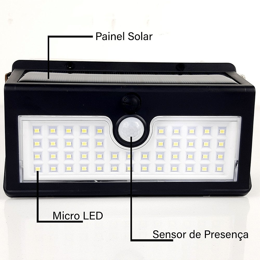 Luminária Led Externa Para Muro Solar 52 Leds 82295 Arco Iris Led ...