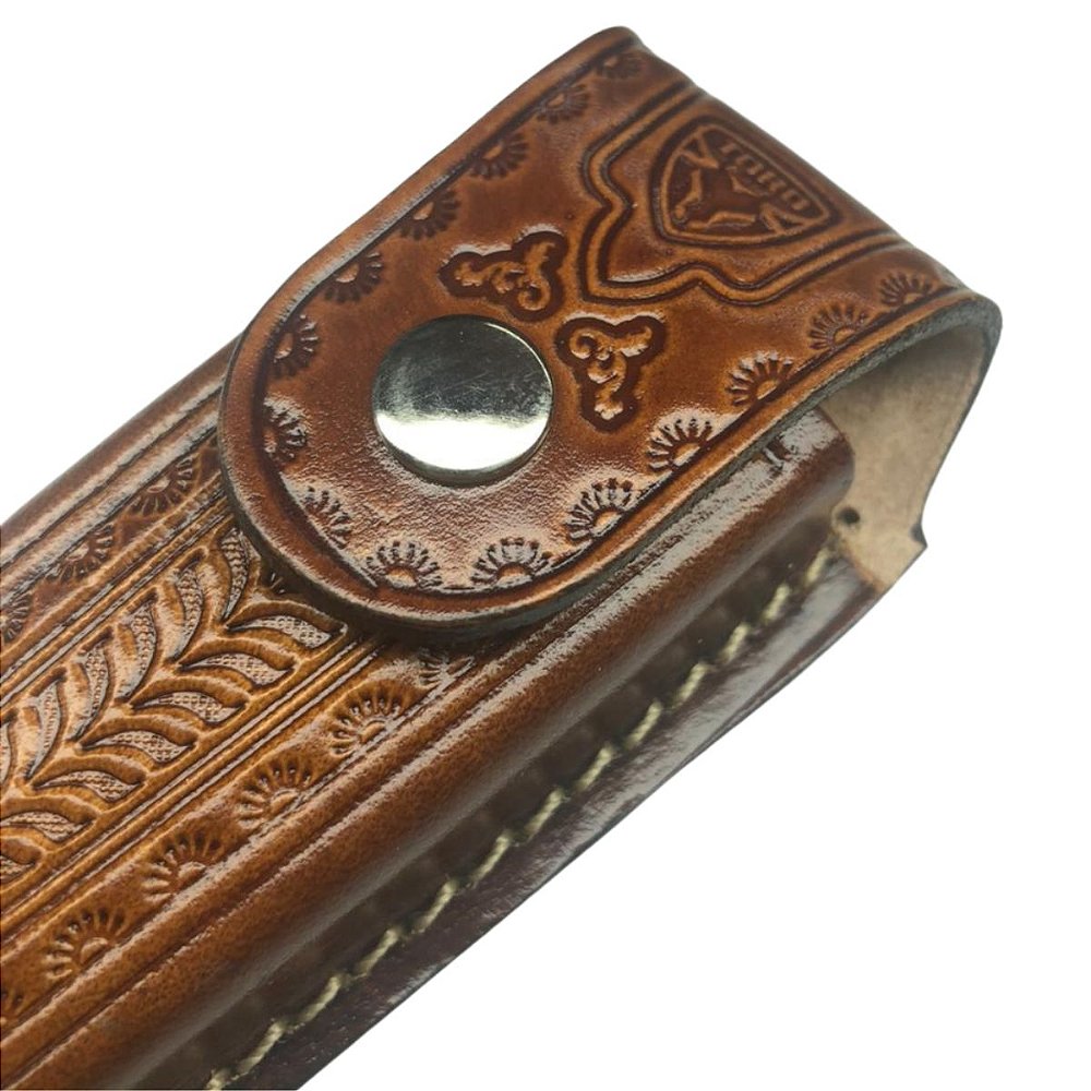 Canivete Zebu 638 Z2 inox Acrílico Preto Com Bainha De Couro - Canivete ...