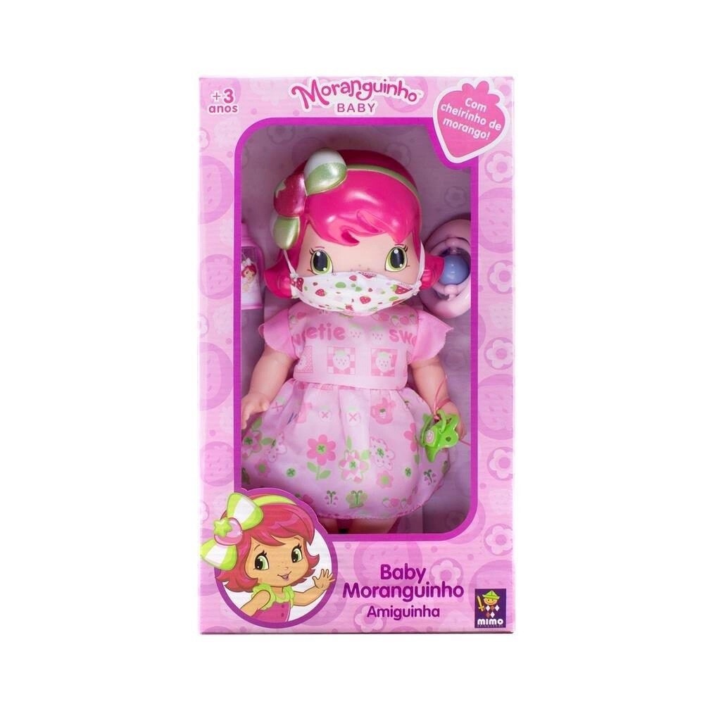 Boneca Moranguinho - Baby Amiguinha com Máscara - 4010 - Mimo - Real Brinquedos