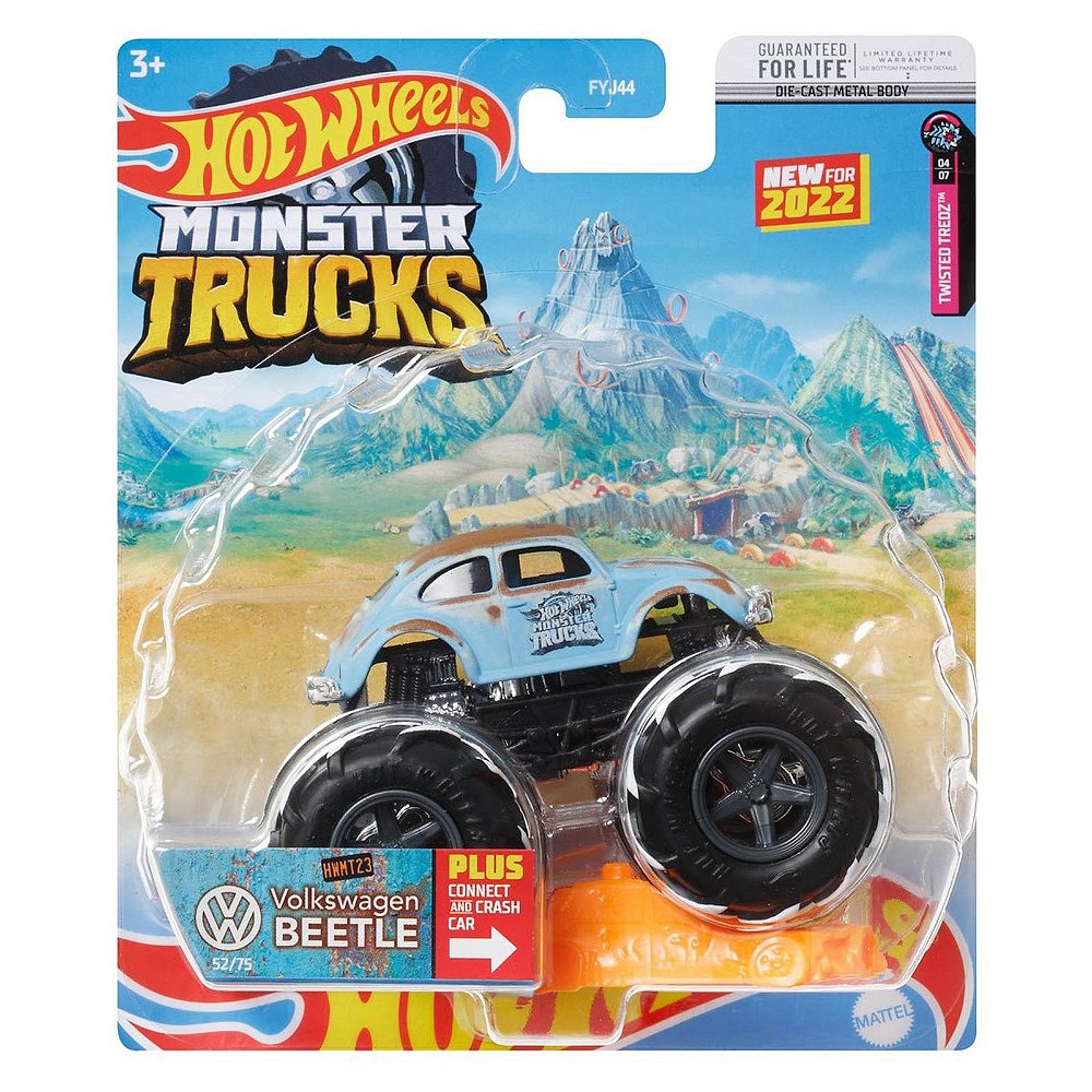 Hot Wheels Monster Trucks 1:64 - Volkswagen Beetle - FYJ44 - Mattel ...