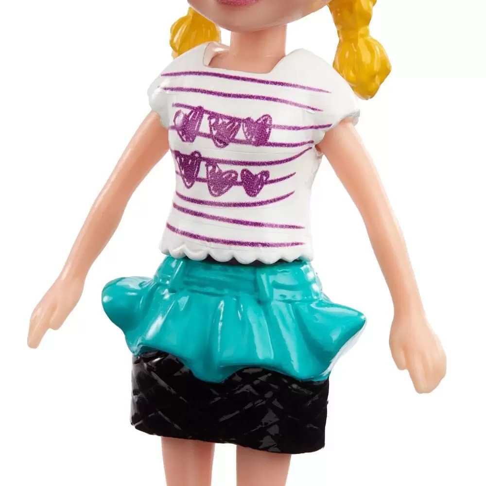 Boneca Polly Pocket Básica - Saia Preta e Azul - FWY19 - Mattel - Real ...