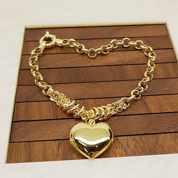 Pulseira Feminina Ouro 18k Coração | Retran Joias - Retran Joias - Uma ...