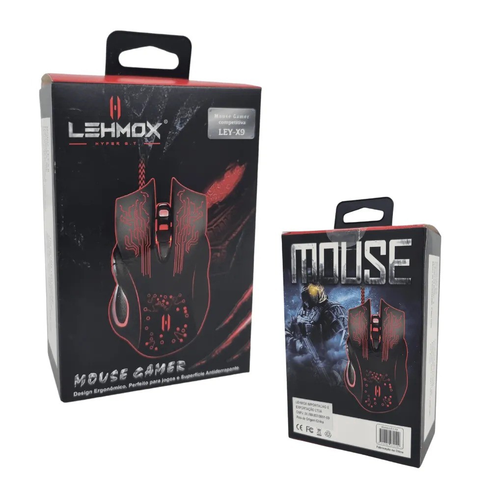 Mouse Gamer c/ Fio Usb e Led RGB - LEHMOX X9 - Tecnofy Acessórios
