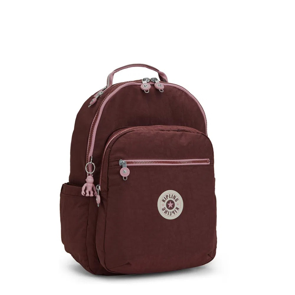 Mochila Kipling Seoul 27 Litros Mahogany Vinho - Viajante Moderno