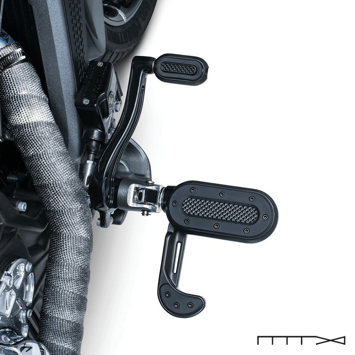 Pedaleira Preta Modelo Heavy com Apoio para o Calcanhar - Tds. Harley ...