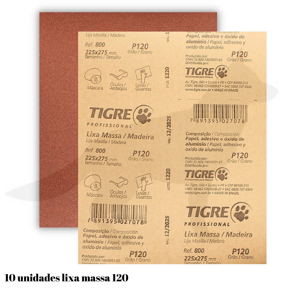 Lixa De Massa 120 Parede Com 10 Unidades - Super Depo