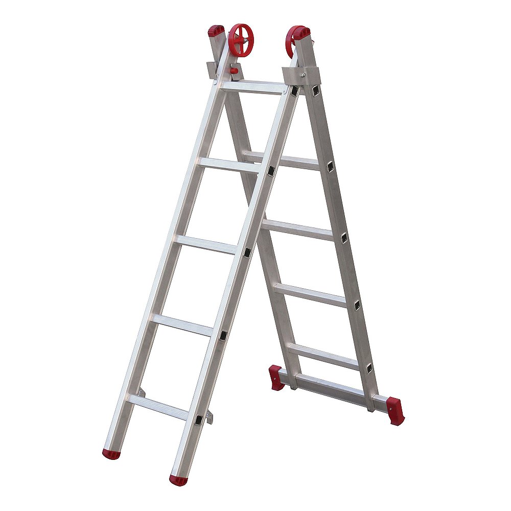 Escada BTF Extensiva 5x2 Degraus em Alumínio - Botafogo Lar & Lazer