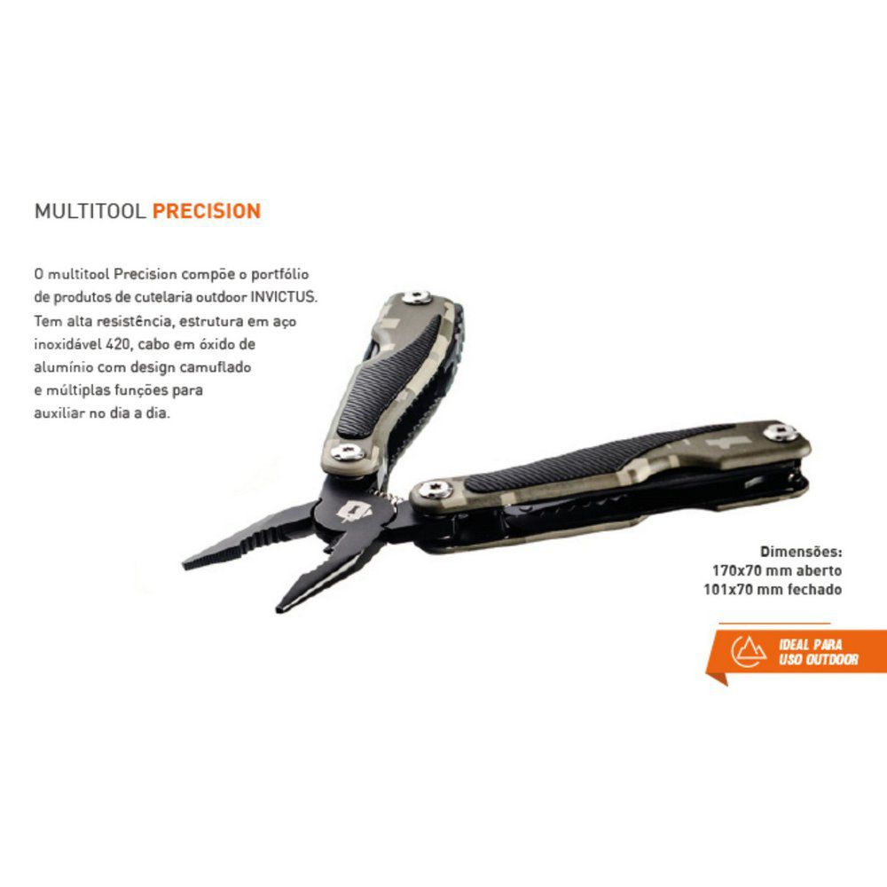 Alicate Multitool Precision Invictus - Life Outdoor Aventura e Lazer