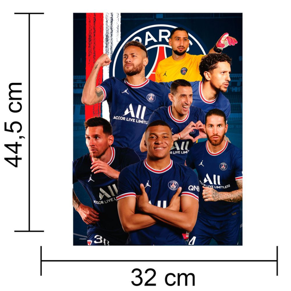 PAINEL POSTER PARIS SAINT GERMAIN PSG - GRUPO - CONTÉM 01 UNIDADE ...