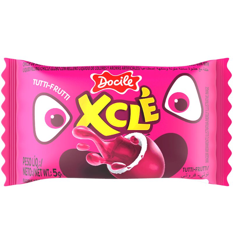 CHICLETE XCLÉ TUTTI-FRUTTI - 200G COM 40 UNIDADES - DOCILE - Loja do ...
