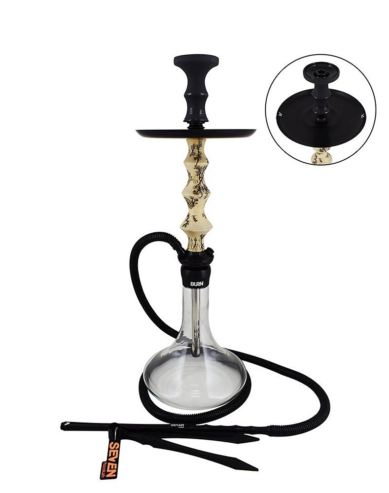 Narguile Seven Hookah Burn Eletric - Black/Clear - Zagabria Hookah ...