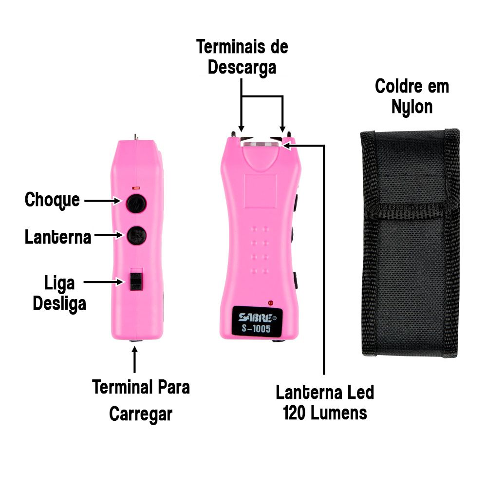Arma De Choque Sabre S-1005 Taser Defesa Pessoal Original - Spray de ...