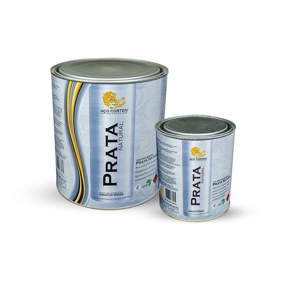 Tinta Metálica Efeito Prata Natural - Base Automotiva - Kit 3,6L - Aço ...