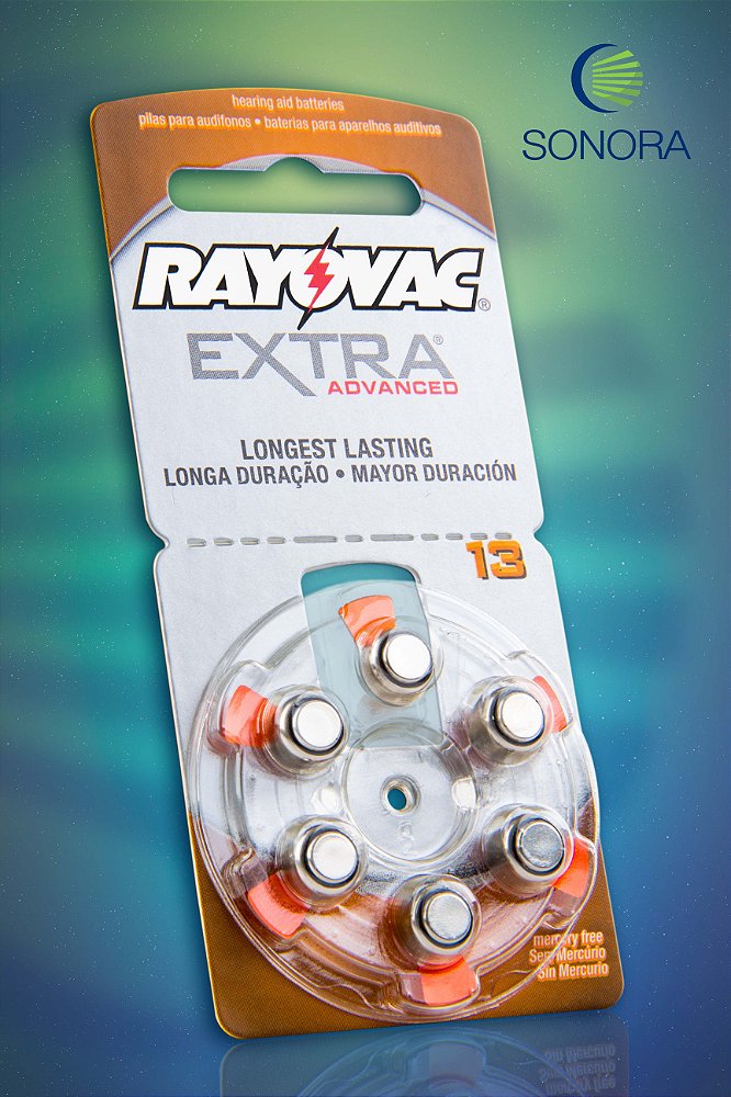 Rayovac 13 / PR48 - 10 Cartelas - 60 Baterias para Aparelho Auditivo - SONORAWEB PJ