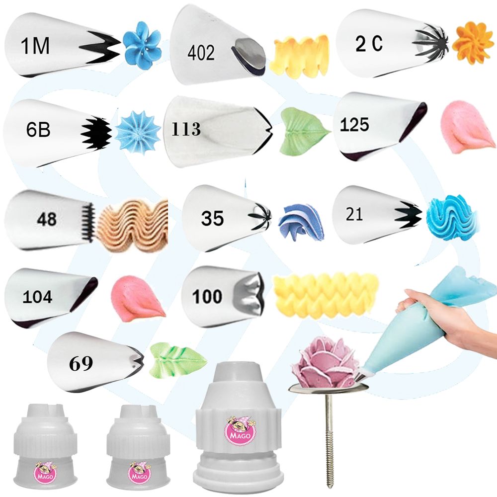 Kit Decoração Bicos De Confeitar Aço Inox Sem Emendas Wilton - PLANETA ...