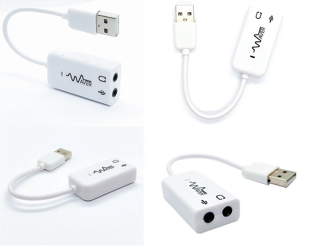 Placa de Som USB 7.1 Placa de Áudio Com Entrada Para Fone de Ouvido e ...