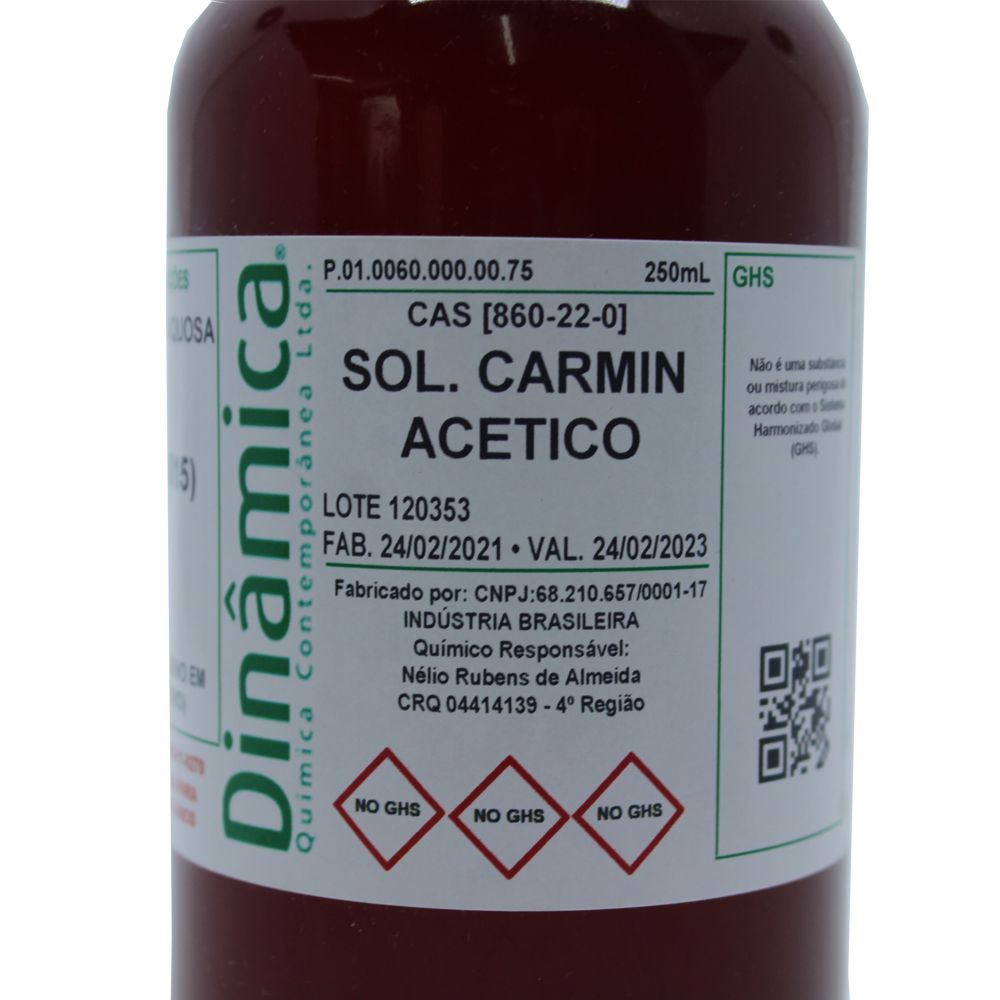 SOLUCAO CARMIM ACETICO 250ML - Didática SP
