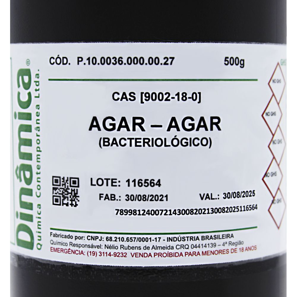 AGAR AGAR 500G NACIONAL - Didática SP