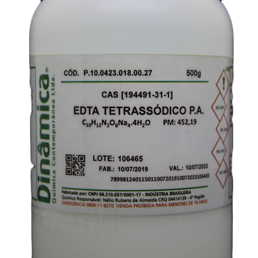 EDTA TETRASSODICO 500G - Didática SP