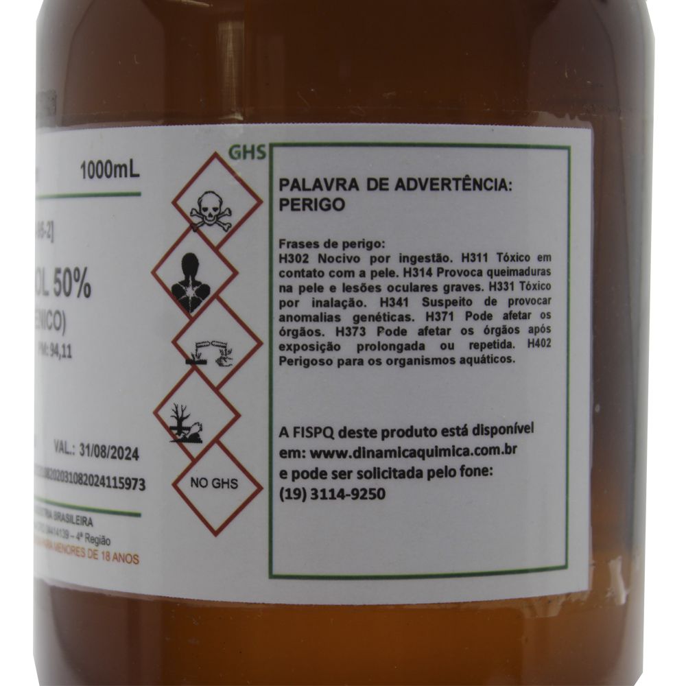 SOLUCAO FENOL LIQUIDO 50% 1L - Didática SP