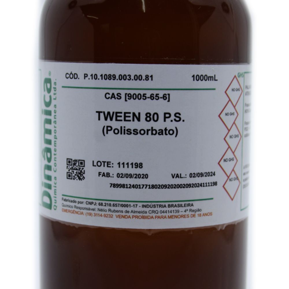 TWEEN 80 POLISORBATO PS 1L - Didática SP