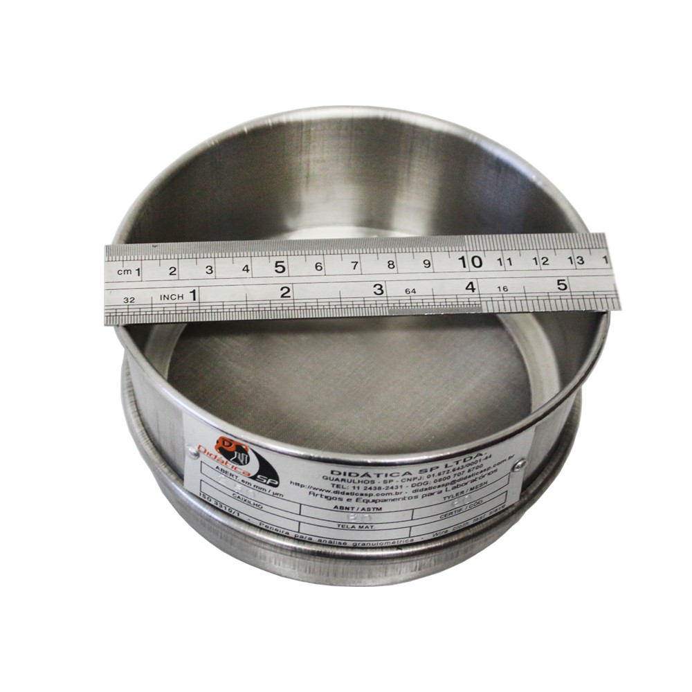 Peneira Granulométrica 5x2" em inox ASTM 10 MESH/TYLER 9 abertura 2,00 ...
