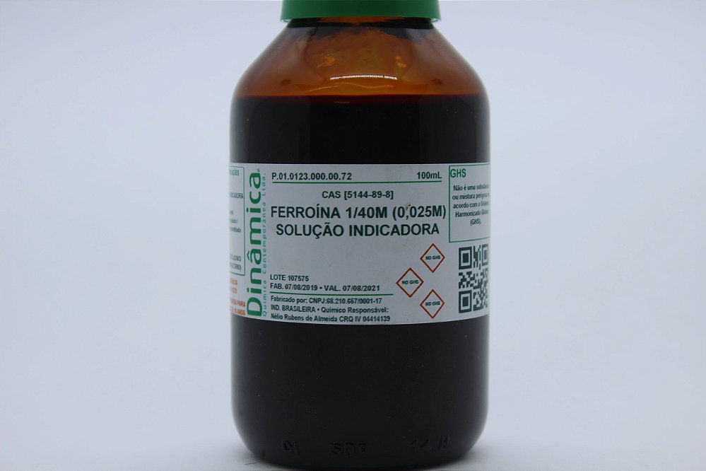 SOLUCAO FERROINA 1/40 MOLAR 100ML - Didática SP