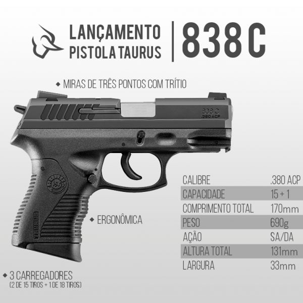 Pistola Modelo 838C Taurus Cal .380 | Top Aventura - Top Aventura ...