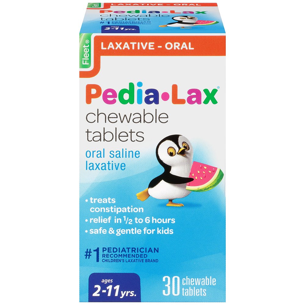 Pedia-Lax Chewable Tablets Saline Laxative 30UN - Consumos da Martina