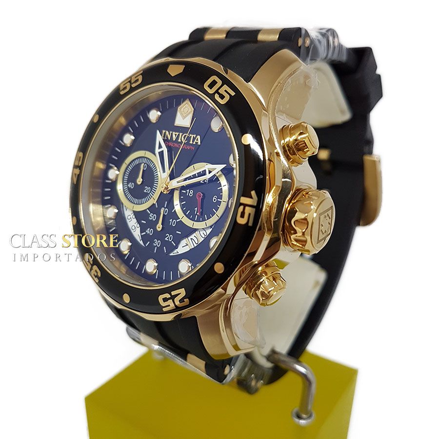 Relógio INVICTA Original Pro Diver 6981 Banhado a Ouro 18kt Pulseira e ...