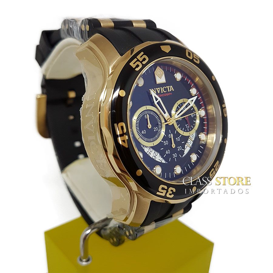 Relógio INVICTA Original Pro Diver 6981 Banhado a Ouro 18kt Pulseira e ...
