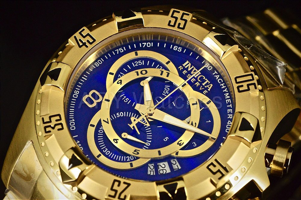Relógio INVICTA Original Excurison Reserve 6469 Banhado a Ouro 18k Cro - Class Store Importados ...